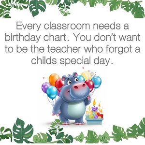 Safari Theme Classroom Birthday Chart Ideas Printable - Birthday Charts ...