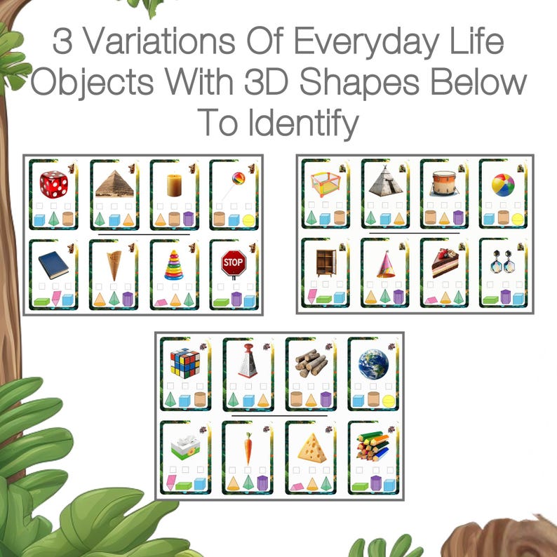 Jungle Classroom Theme | 3D Shapes | Math Shape Posters | Printable 3D ...