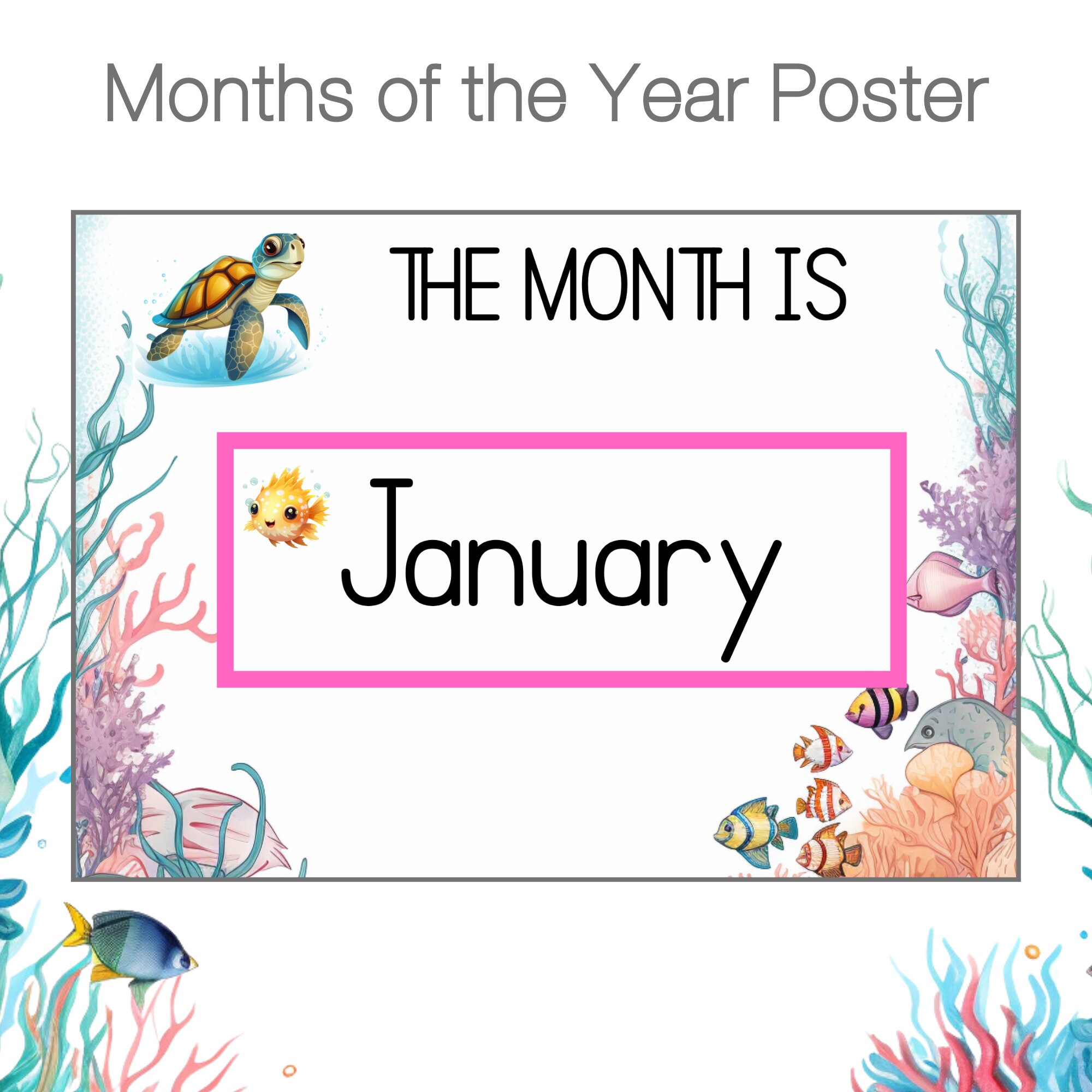 Under the Sea Classroom Theme Days of the Week Poster Printable ...