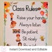 Bee Themed Classroom Rules Posters Printable - Class Rules for ...