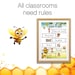 Bee Themed Classroom Rules Posters Printable - Class Rules for ...