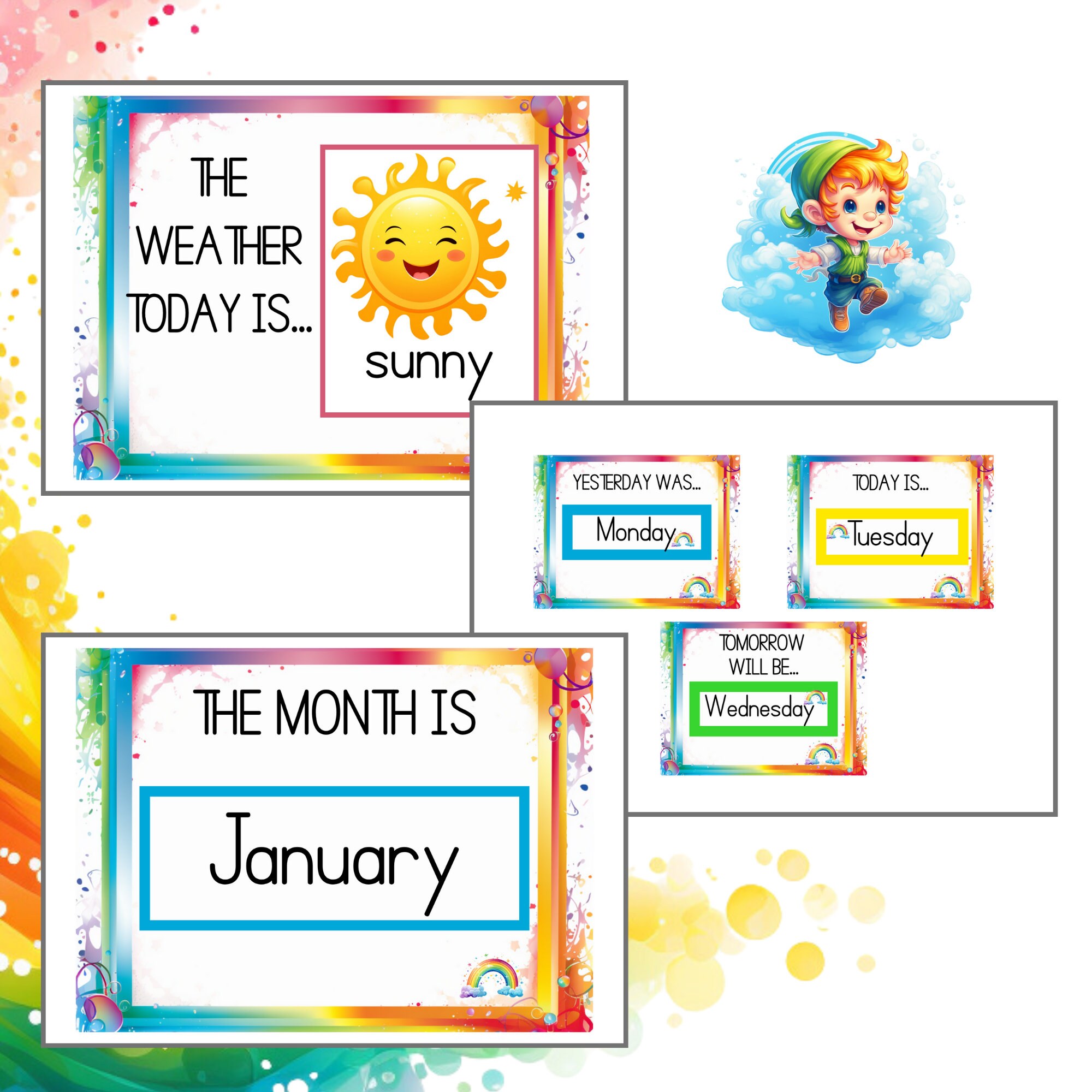 Rainbow Themed Classroom Decor Bundle Printables Includes 7 Amazing ...