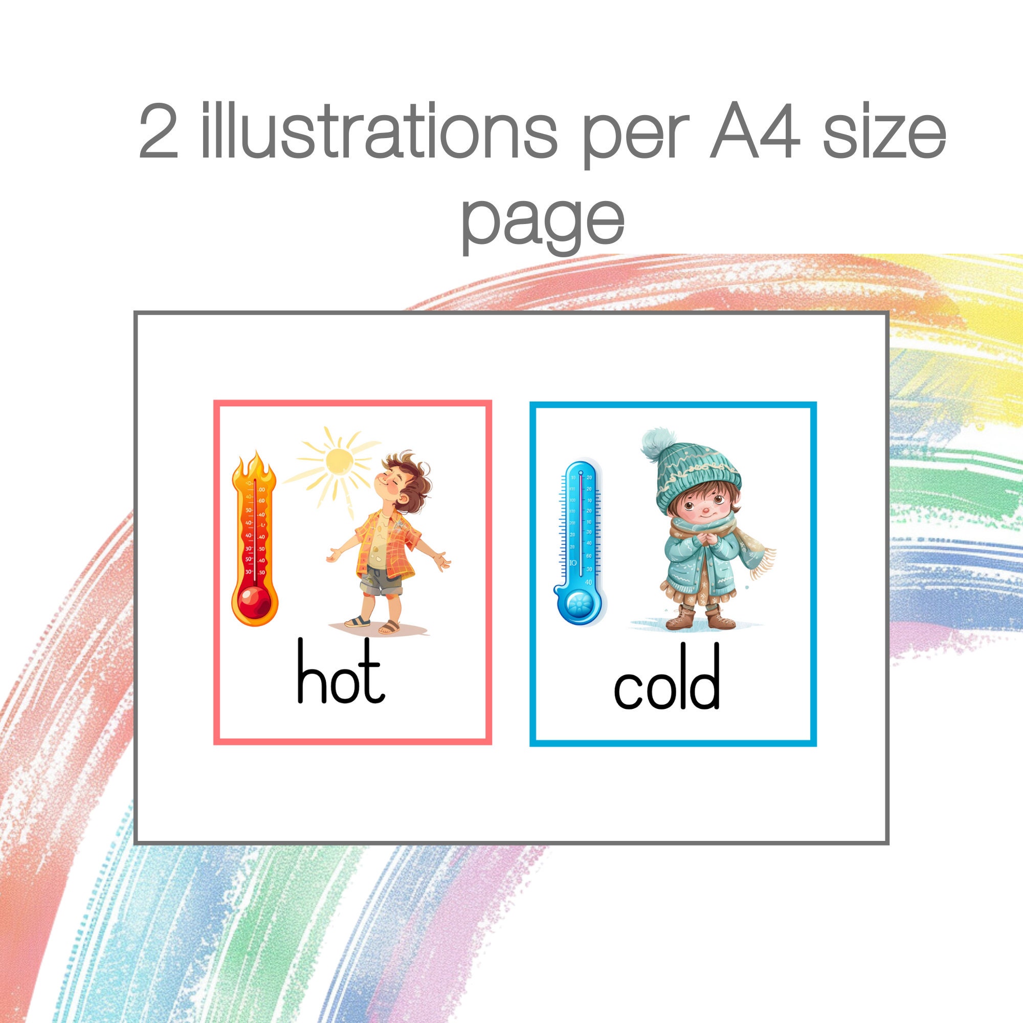 BOHO RAINBOW Classroom Weather Chart & Seasons Poster Pastel Rainbow ...