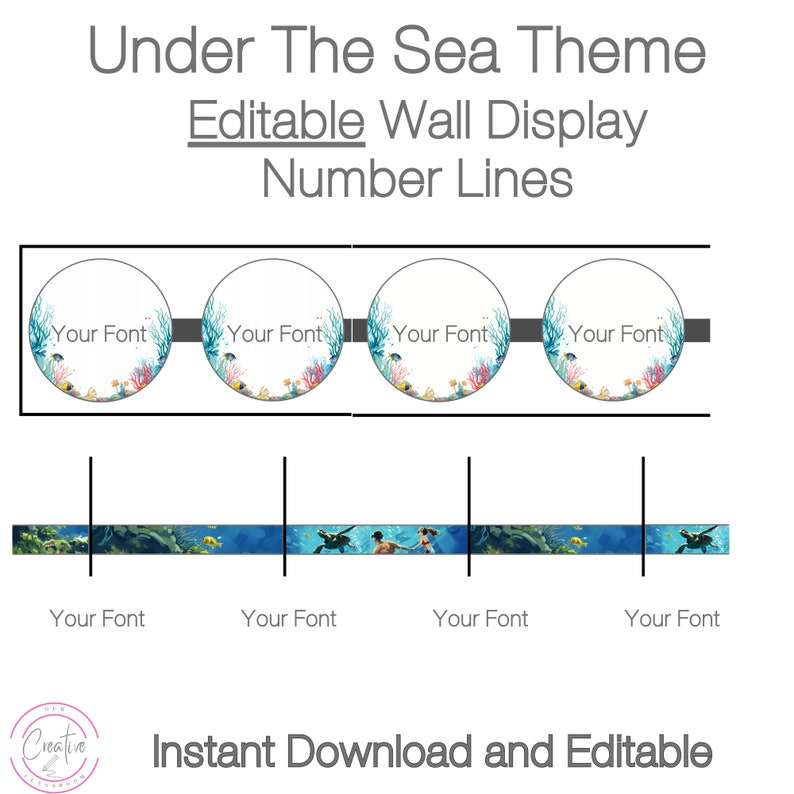 Under the Sea Classroom Theme | Number Lines | 2 Various Styles of ...