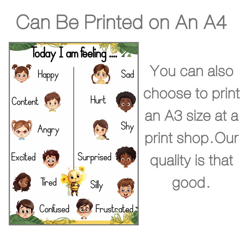 Bee Theme Affirmation Station and Feelings Chart | Editable ...