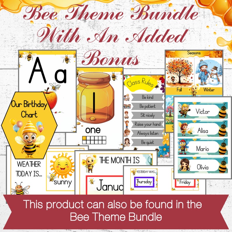 Bee Themed Classroom Birthday Chart Ideas Printable Birthday Charts for ...
