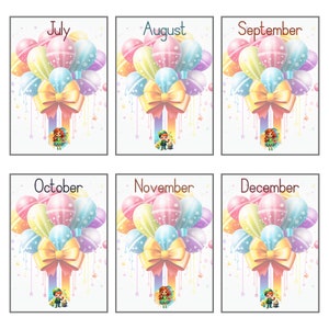 Rainbow Themed Classroom Birthday Chart Ideas Printable - Birthday ...