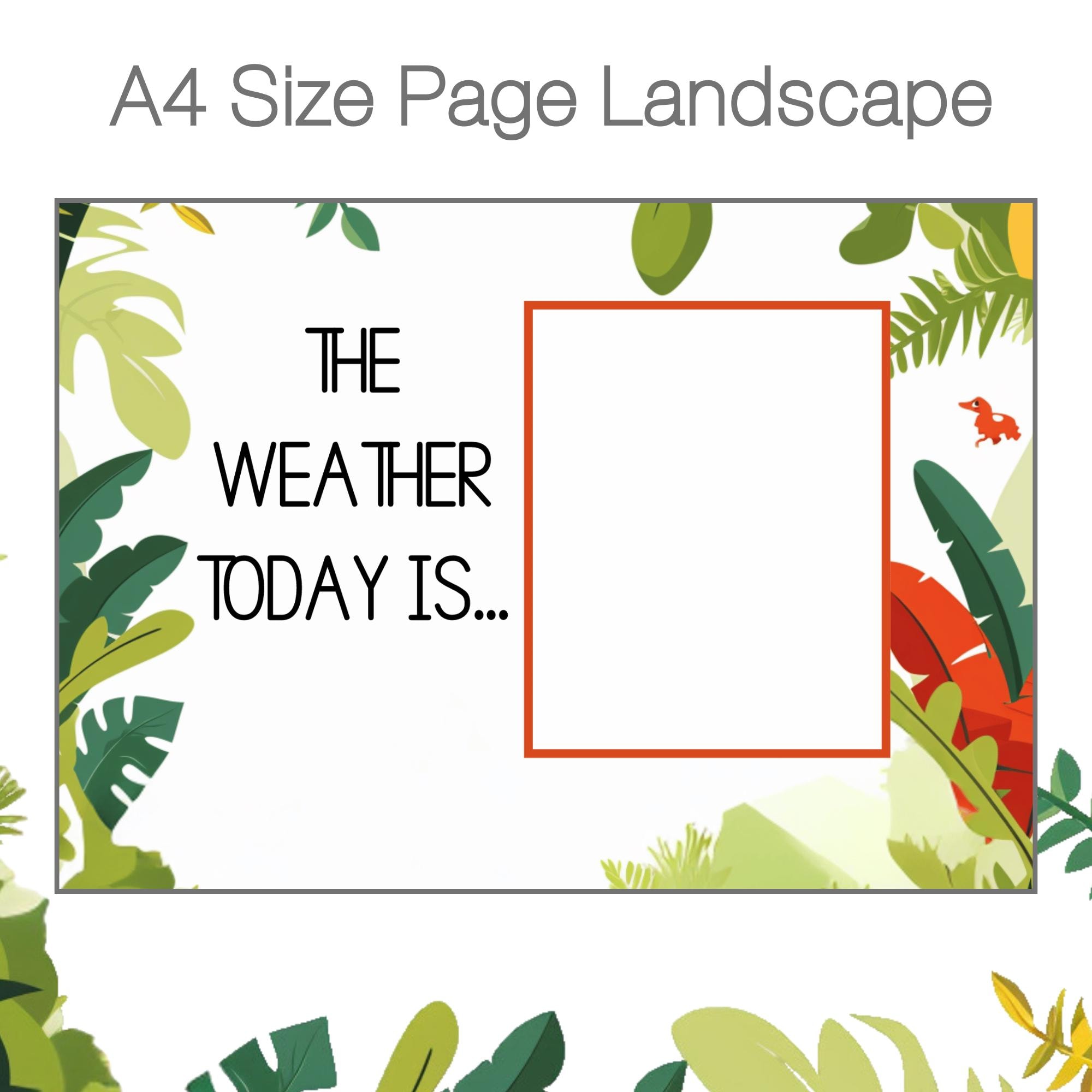 Dinosaur-themed Classroom Kids Weather Chart Printable - All Seasons ...