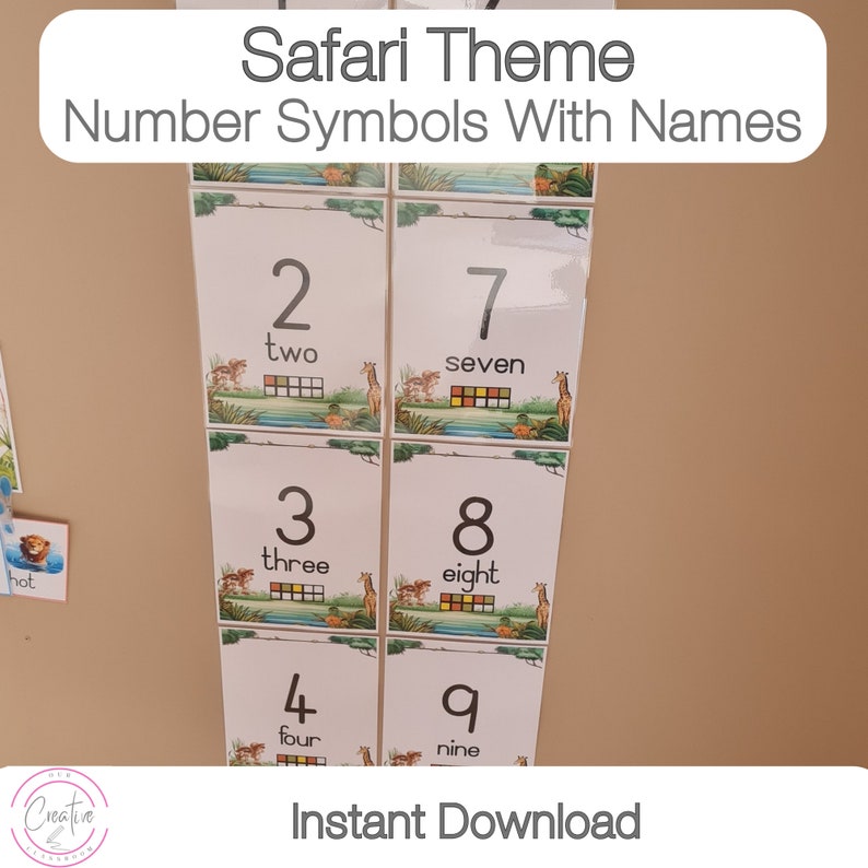 Safari Theme Alphabet Flash Cards PDF Printable Number Flash Cards ...