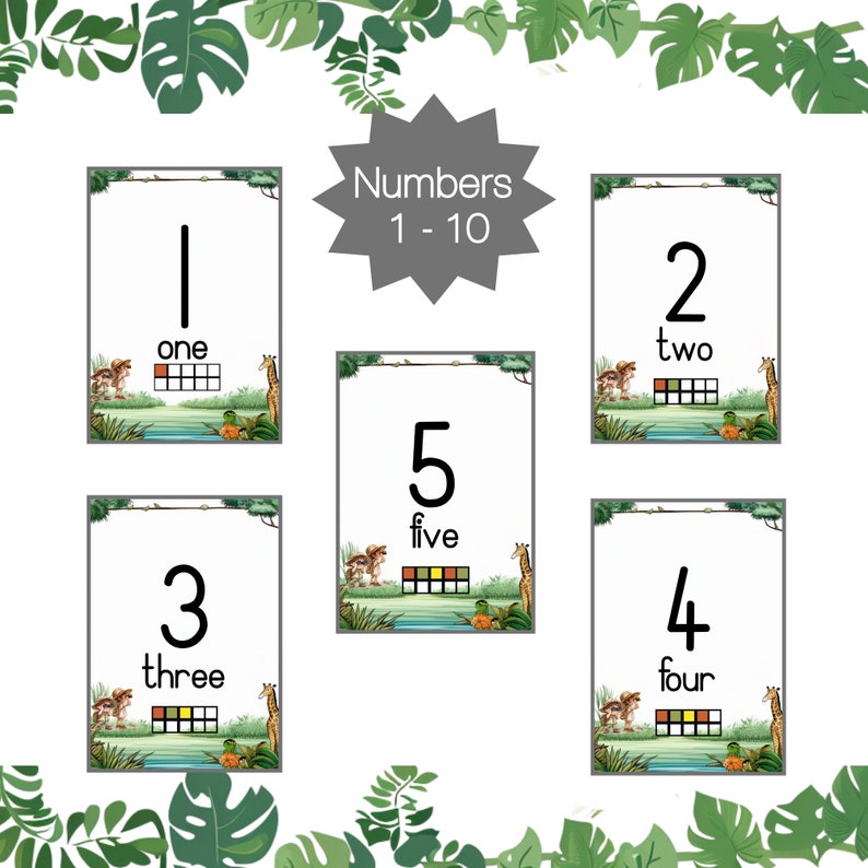 Safari Theme Classroom Decor Bundle Printables Includes 7 Amazing ...