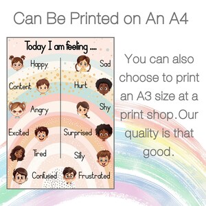 BOHO RAINBOW Affirmation Station and Feelings Chart | Positive ...