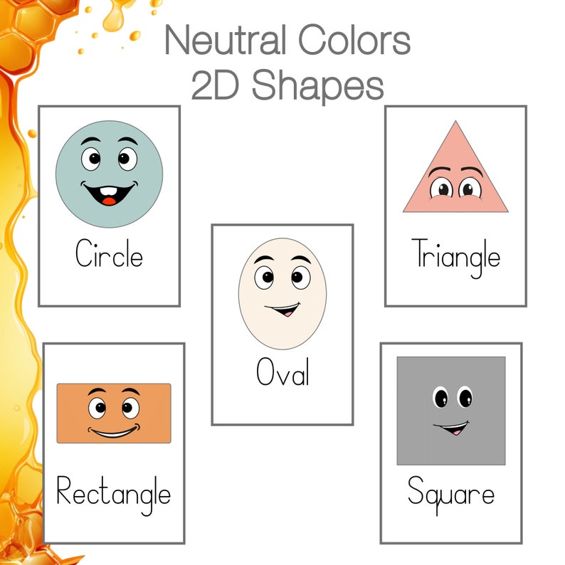 Bee Theme Classroom 2D Shapes Math Shape Posters Printable 2D Shapes ...