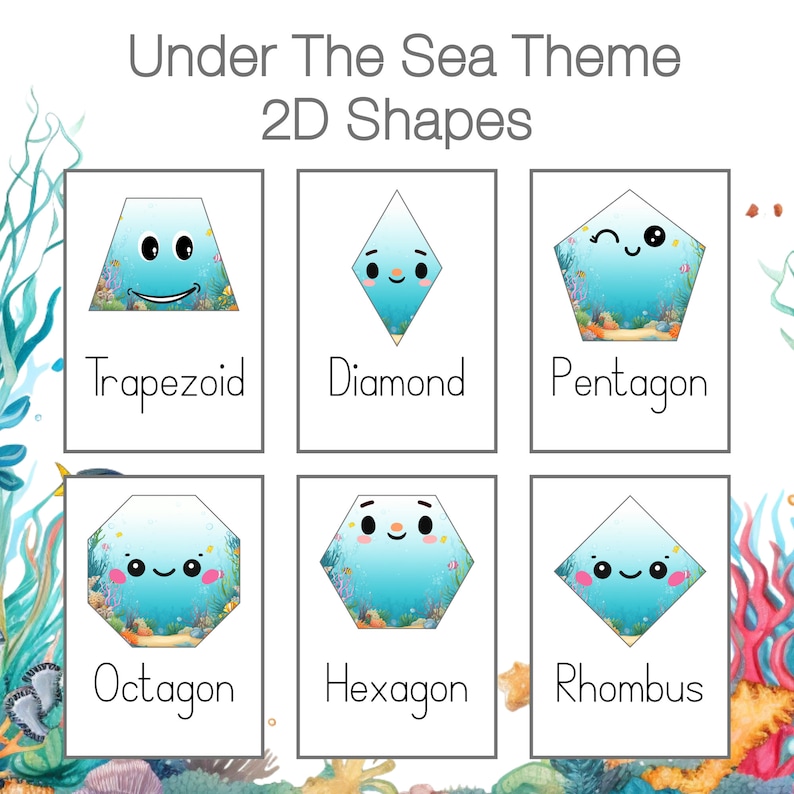 Under the Sea Classroom Theme | 2D Shapes | Math Shape Posters ...