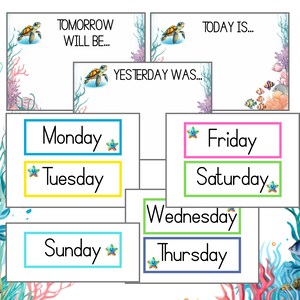Under the Sea Classroom Theme Days of the Week Poster Printable ...
