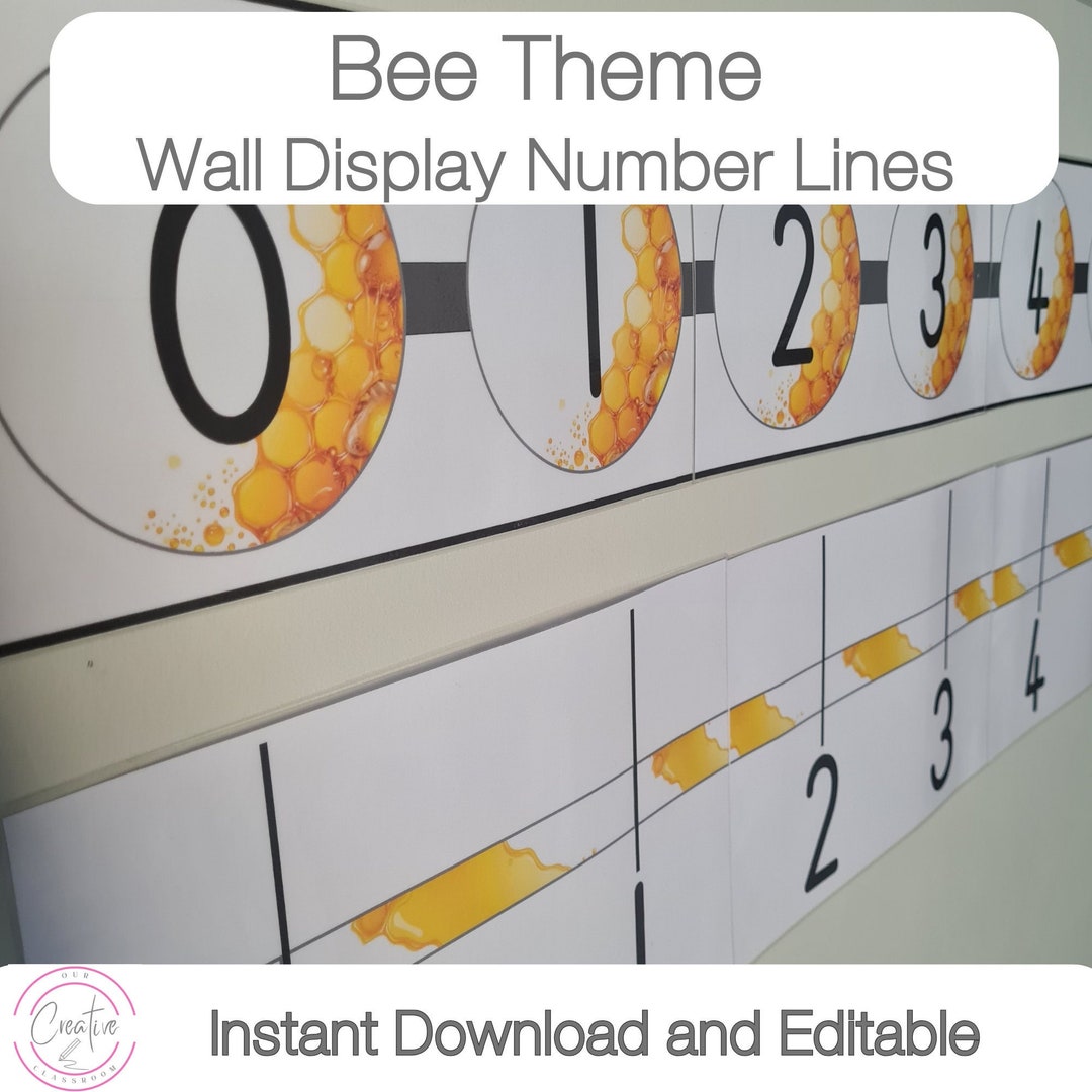 Bee Theme Classroom | Number Lines | 2 Various Styles of Number Lines ...