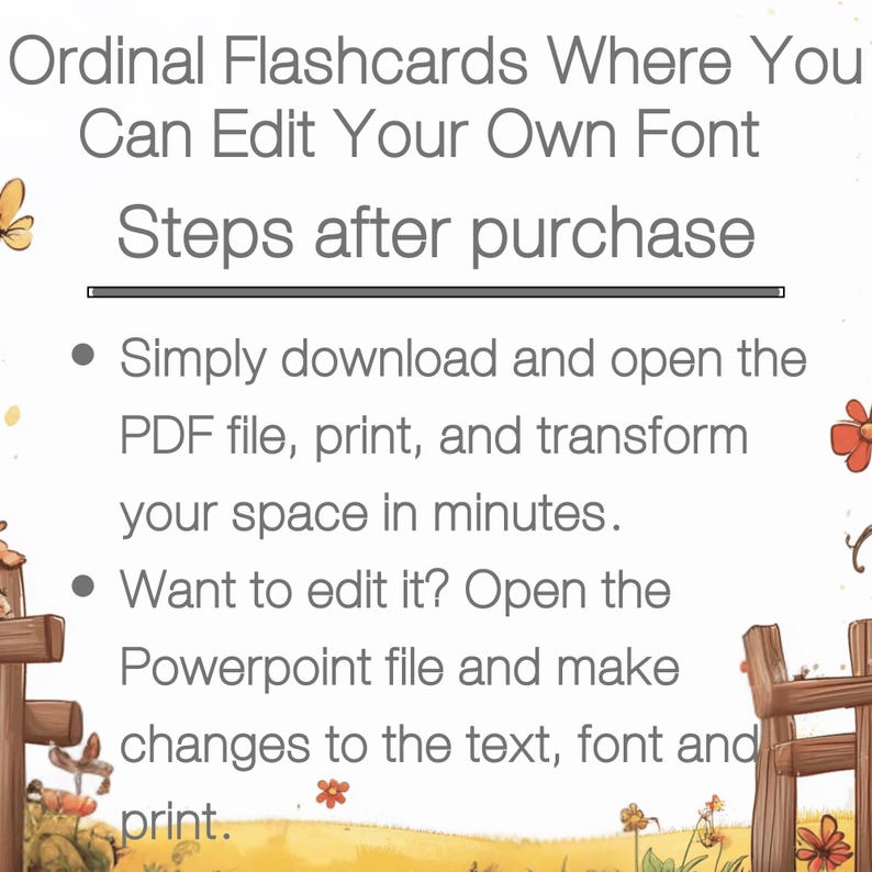 Farm Theme Classroom | Ordinal Numbers Poster | Editable Flashcards ...