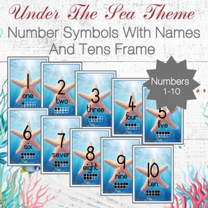 Under the Sea Classroom Theme Alphabet Flash Cards PDF Printable Number ...