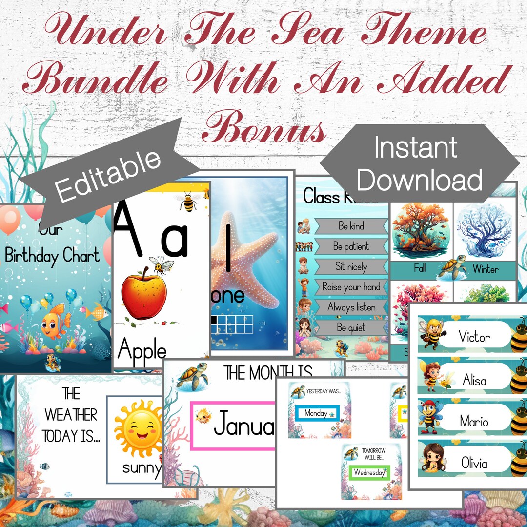 Under the Sea Classroom Decor Bundle Printables Includes 7 Amazing ...