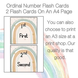 Boho Rainbow Theme Classroom| Ordinal Numbers Poster | Editable ...