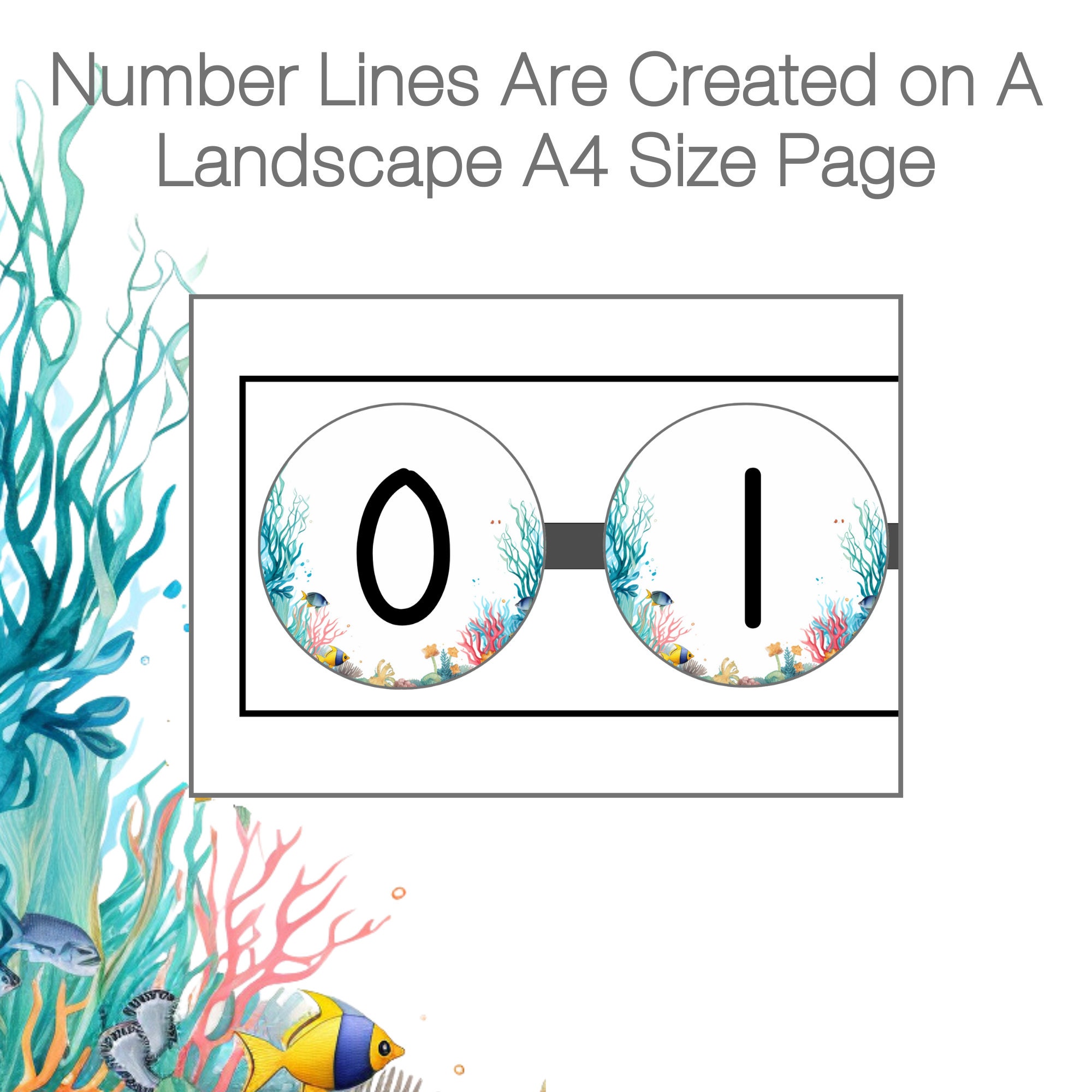 Under the Sea Classroom Theme | Number Lines | 2 Various Styles of ...
