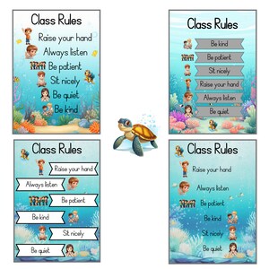 Under the Sea Classroom Theme - Classroom Rules Posters Printable ...