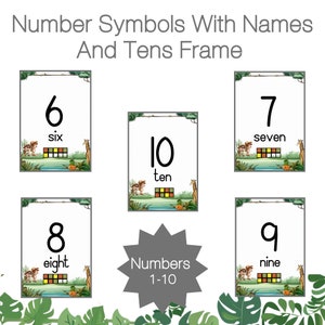 Safari Theme Classroom | Number Flashcards | Number Posters | Editable ...