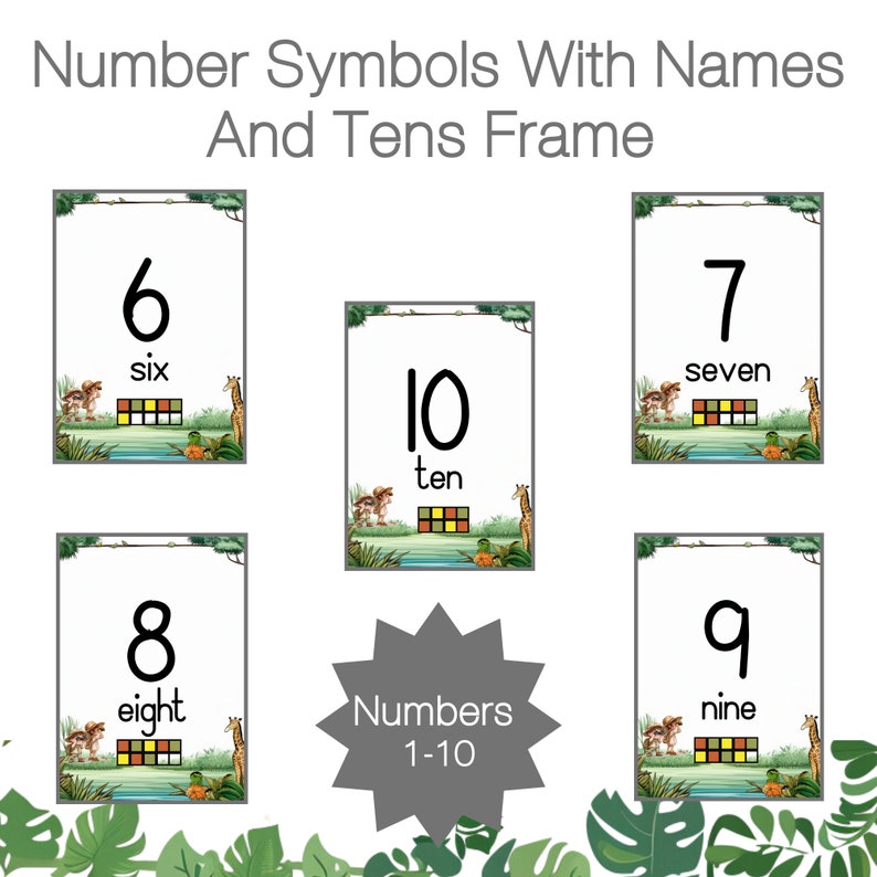 Safari Theme Classroom | Number Flashcards | Number Posters | Editable ...