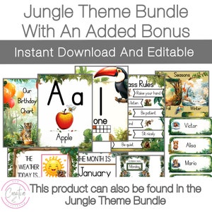Jungle Classroom Theme | Number Lines | 2 Various Styles of Number ...