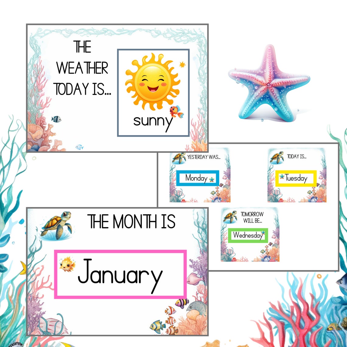 UNDER THE SEA Classroom Decor Bundle Printables Includes 8 Amazing ...