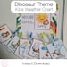 Dinosaur-themed Classroom Kids Weather Chart Printable - All Seasons ...