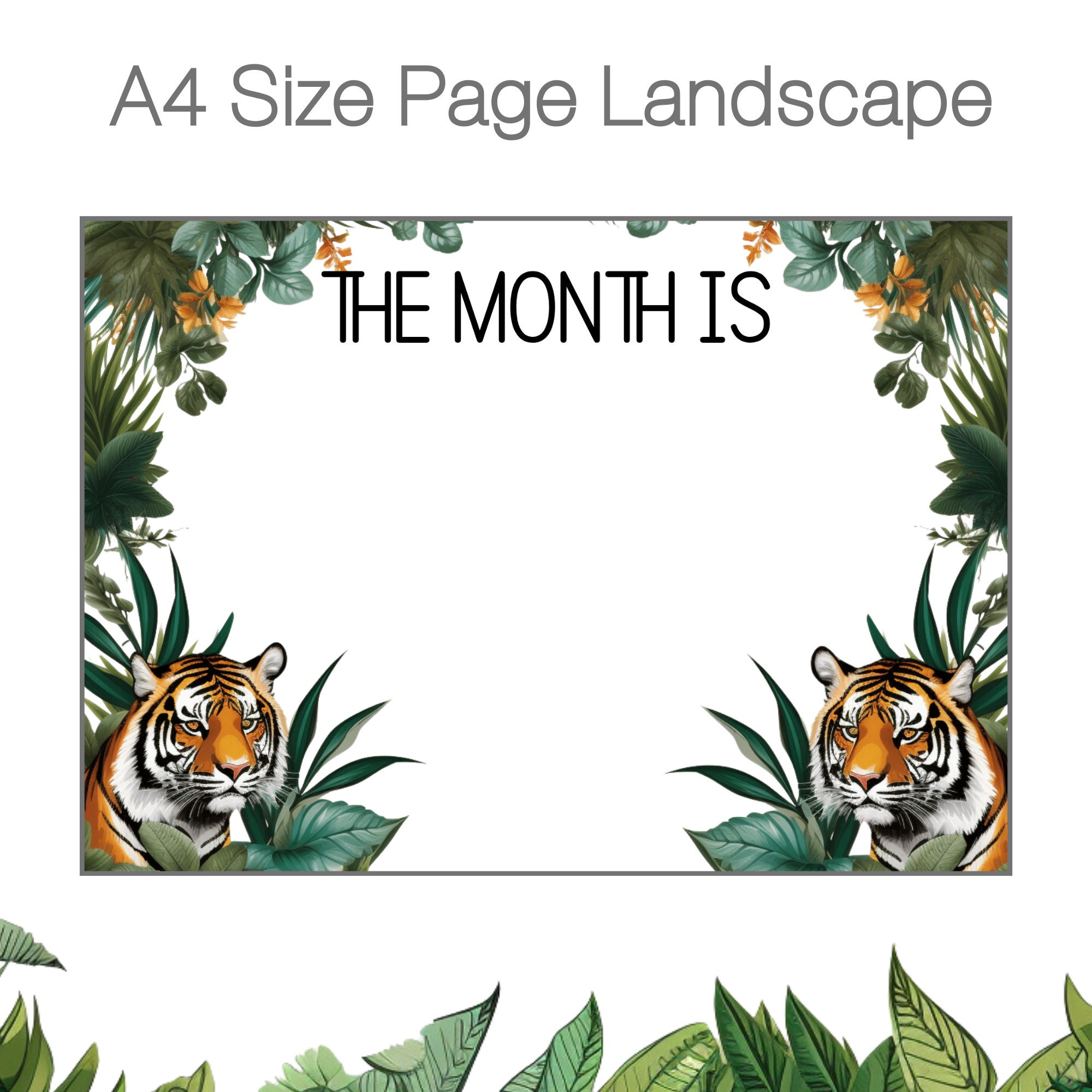 Jungle Theme Classroom Days of the Week Poster Printable & Months of ...