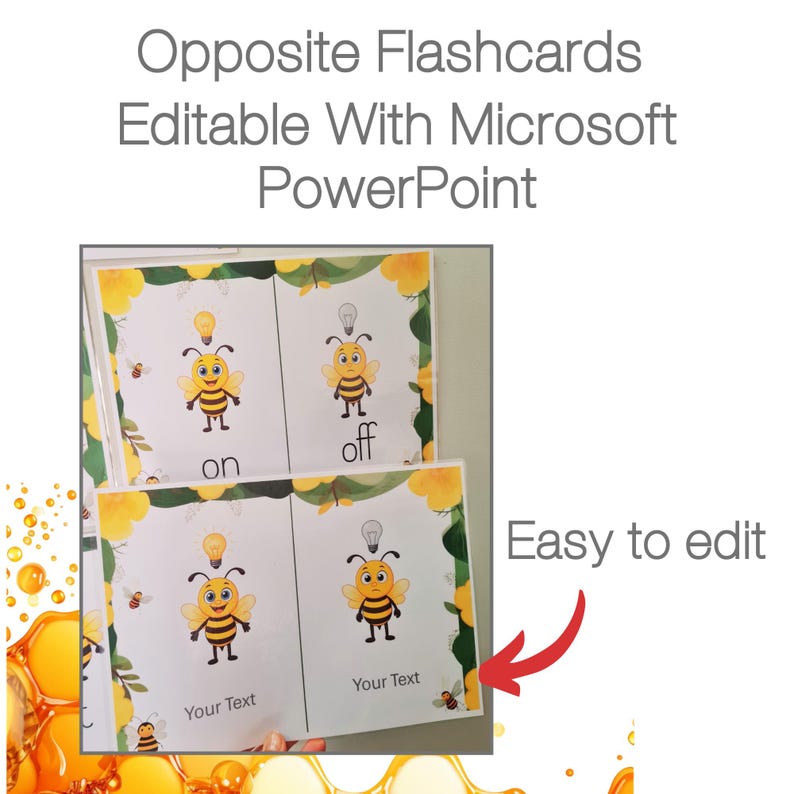 Bee Theme Classroom | Opposite Flashcards | Learning Antonyms ...