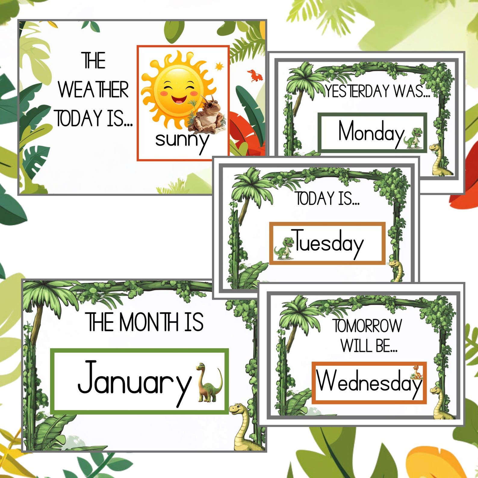 Dinosaur Theme Classroom Decor Bundle Printables - Includes 15 Amazing ...