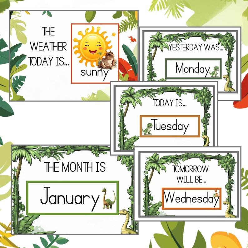 Dinosaur Theme Classroom Decor Bundle Printables - Includes 15 Amazing ...