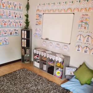 Boho Rainbow Theme Classroom Decor | Alphabet Posters | Editable ...