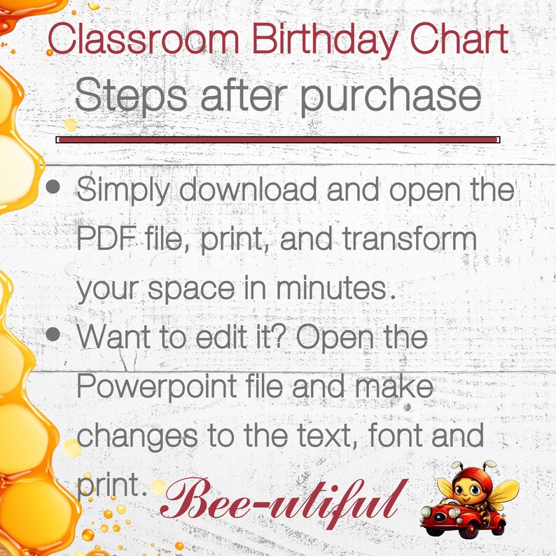 Bee Themed Classroom Birthday Chart Ideas Printable Birthday Charts for ...