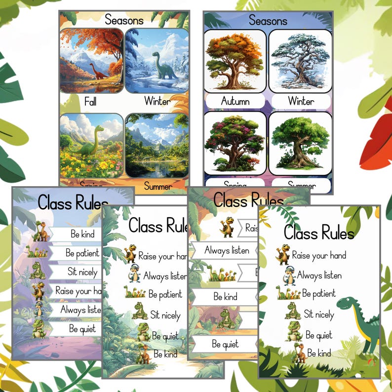 Dinosaur Theme Classroom Decor Bundle Printables - Includes 15 Amazing ...