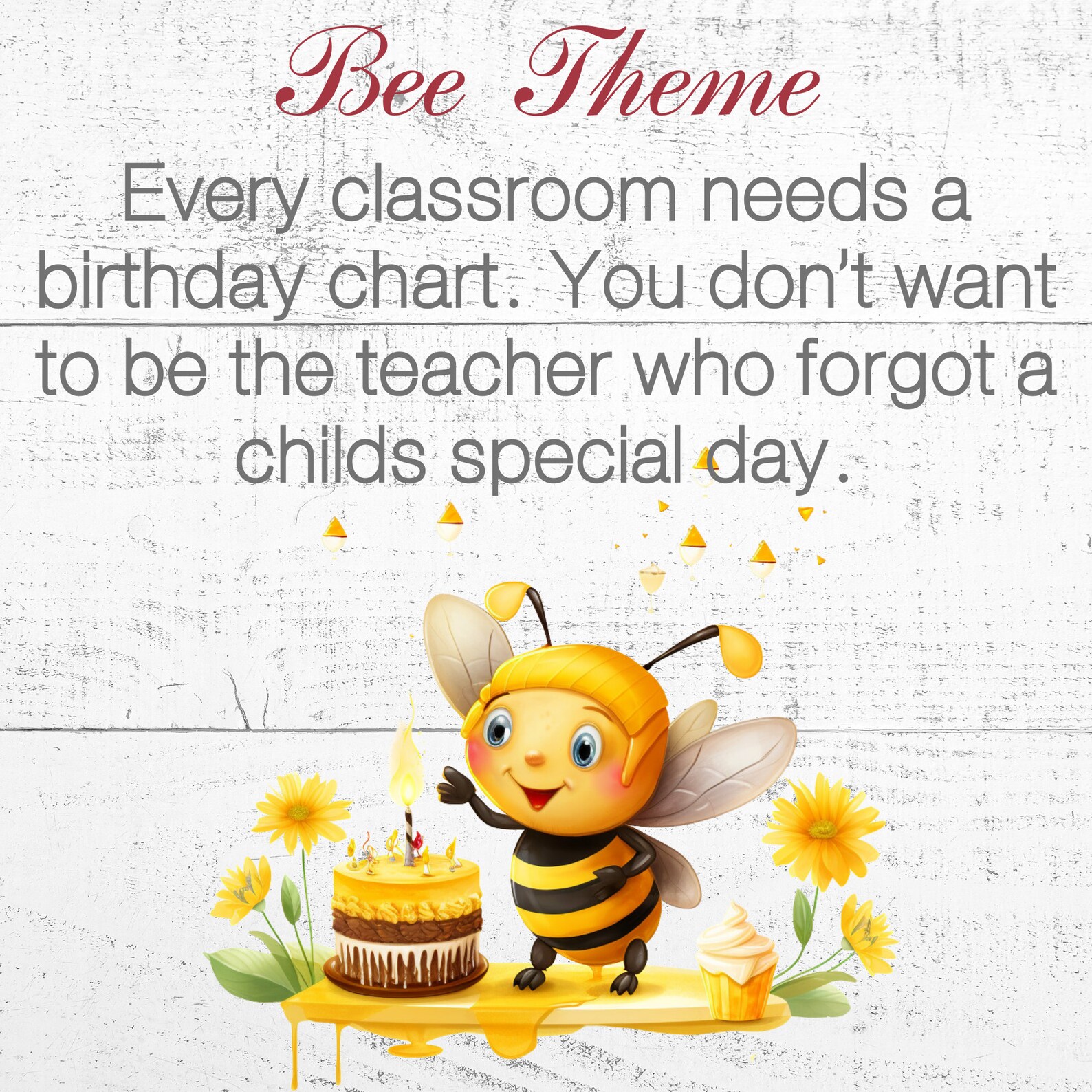 Bee Themed Classroom Birthday Chart Ideas Printable Birthday Charts for ...