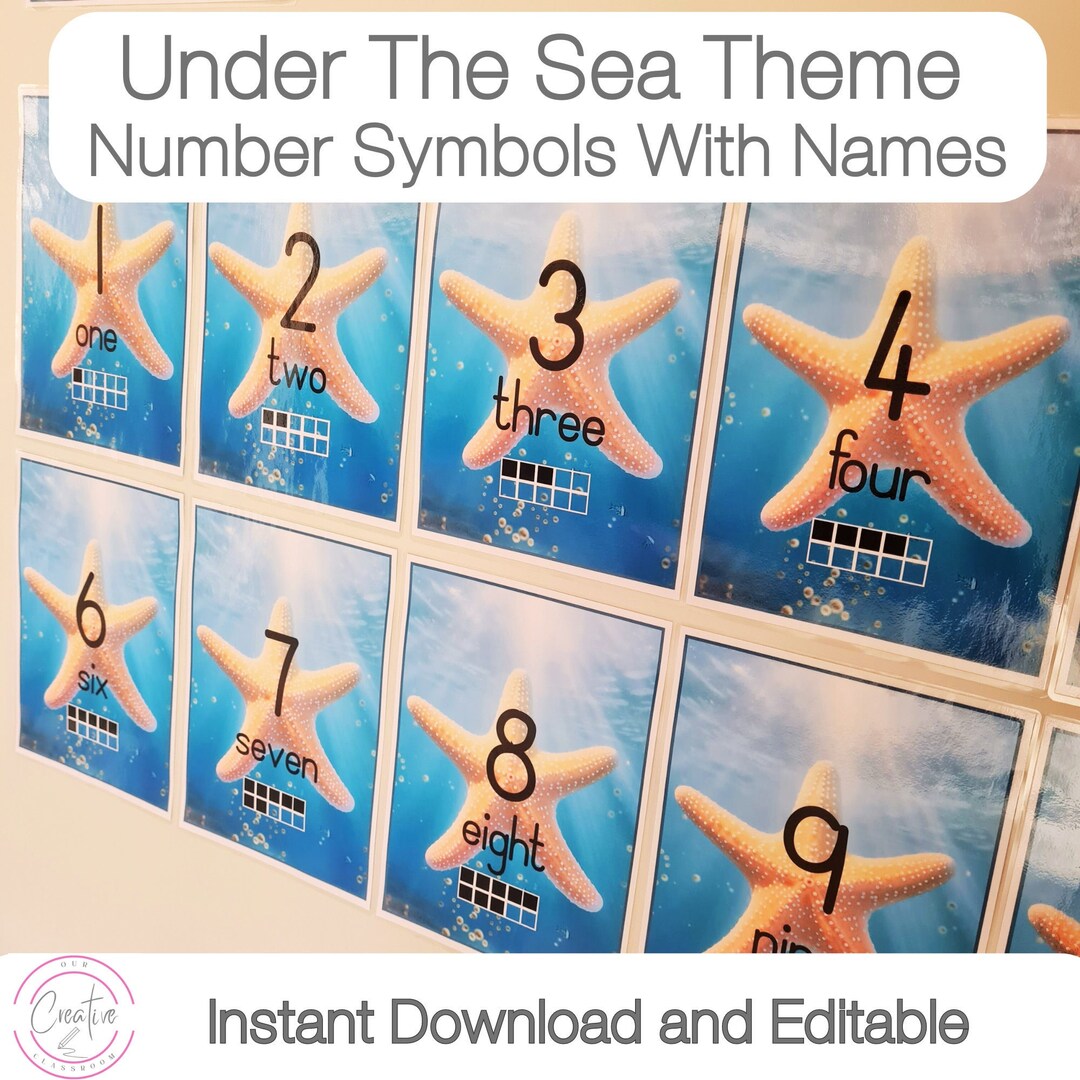 Under the Sea Classroom Theme | Number Flashcards | Number Posters ...