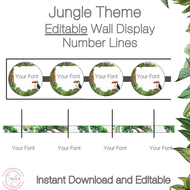 Jungle Classroom Theme | Number Lines | 2 Various Styles of Number ...