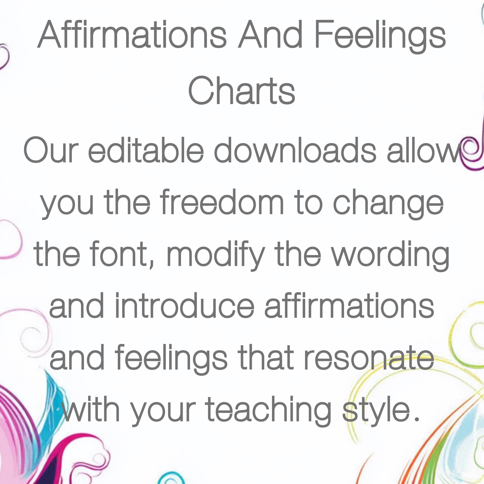 Colorful Classroom Theme Affirmations Station & Feelings Charts ...