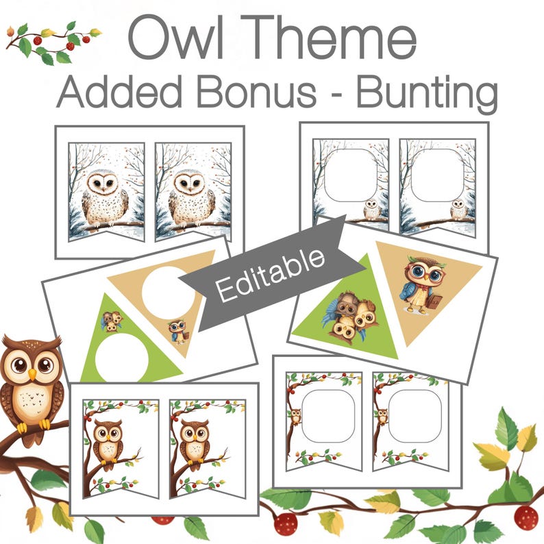Owl Theme Classroom Decor Bundle Printables - Includes 15 Amazing Owl ...