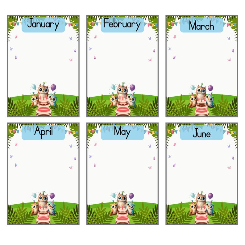 Owl Theme Classroom | Birthday Chart Ideas Printable | Birthday Charts ...