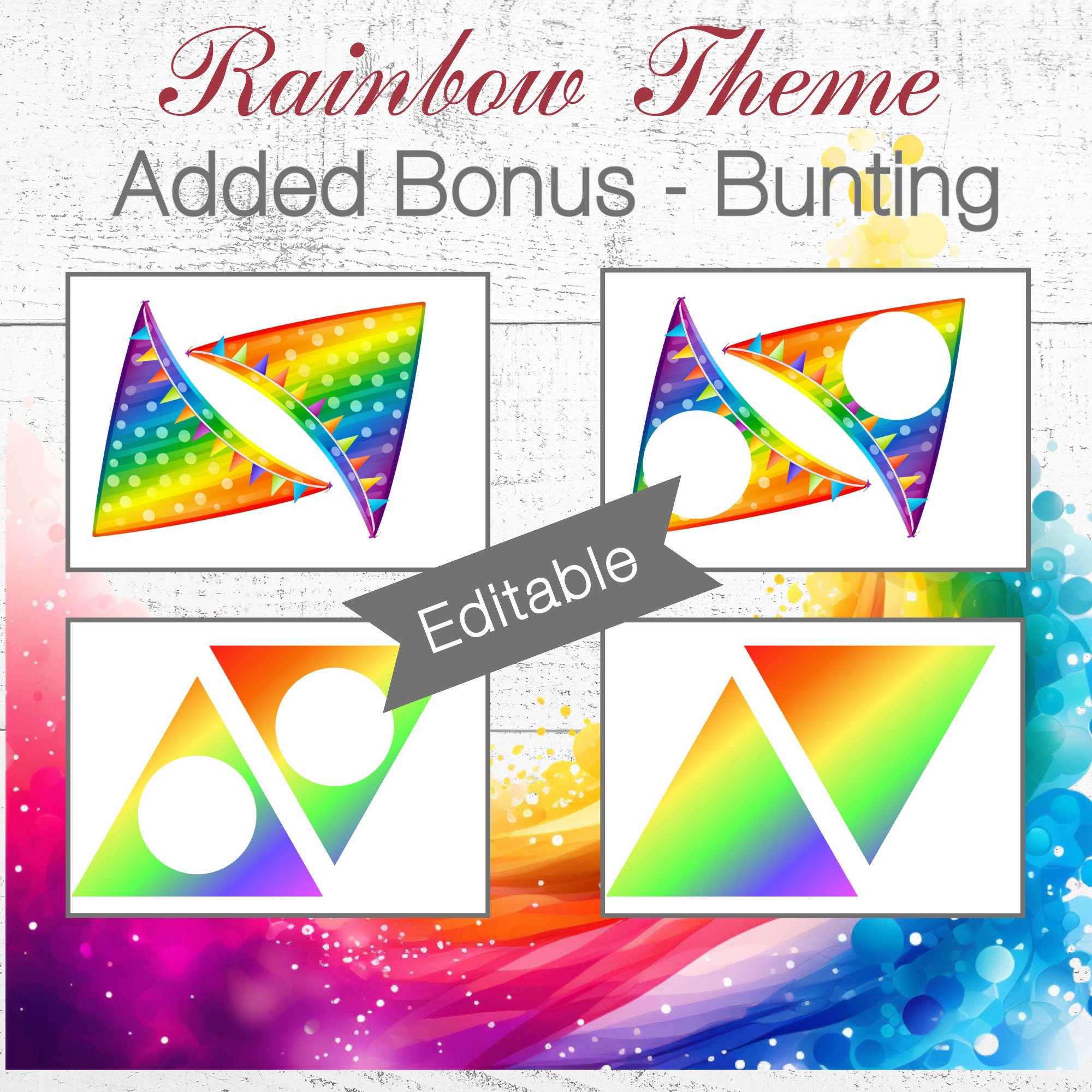 Rainbow Themed Classroom Decor Bundle Printables Includes 7 Amazing ...