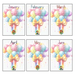 Rainbow Themed Classroom Birthday Chart Ideas Printable - Birthday ...