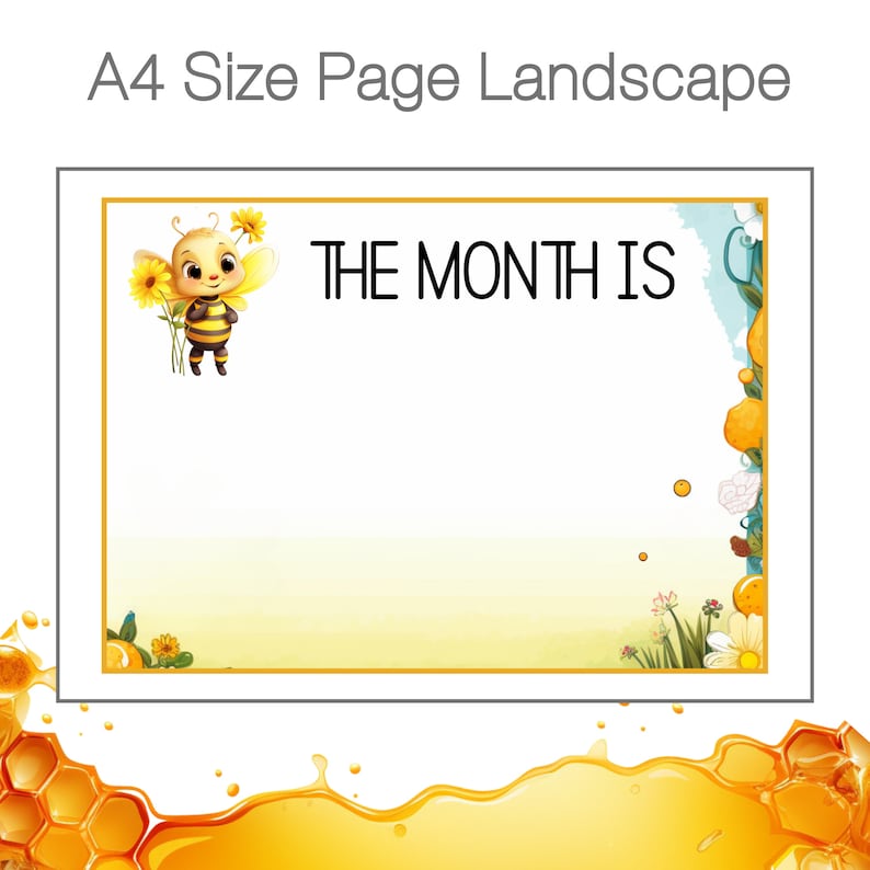 Bee Themed Classroom Days of the Week Poster Printable & Months of the ...