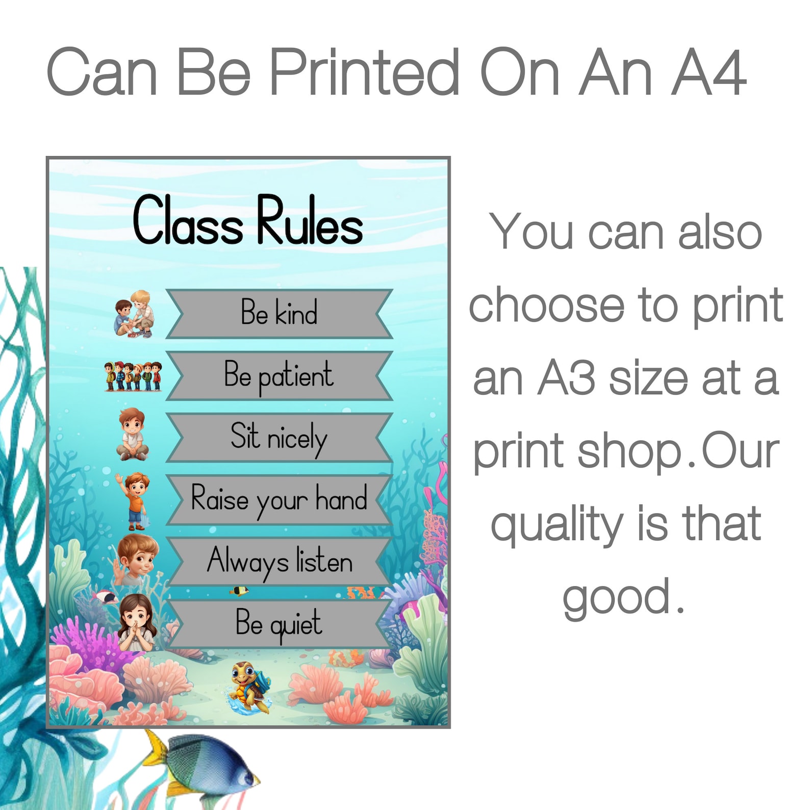Under the Sea Classroom Theme - Classroom Rules Posters Printable ...