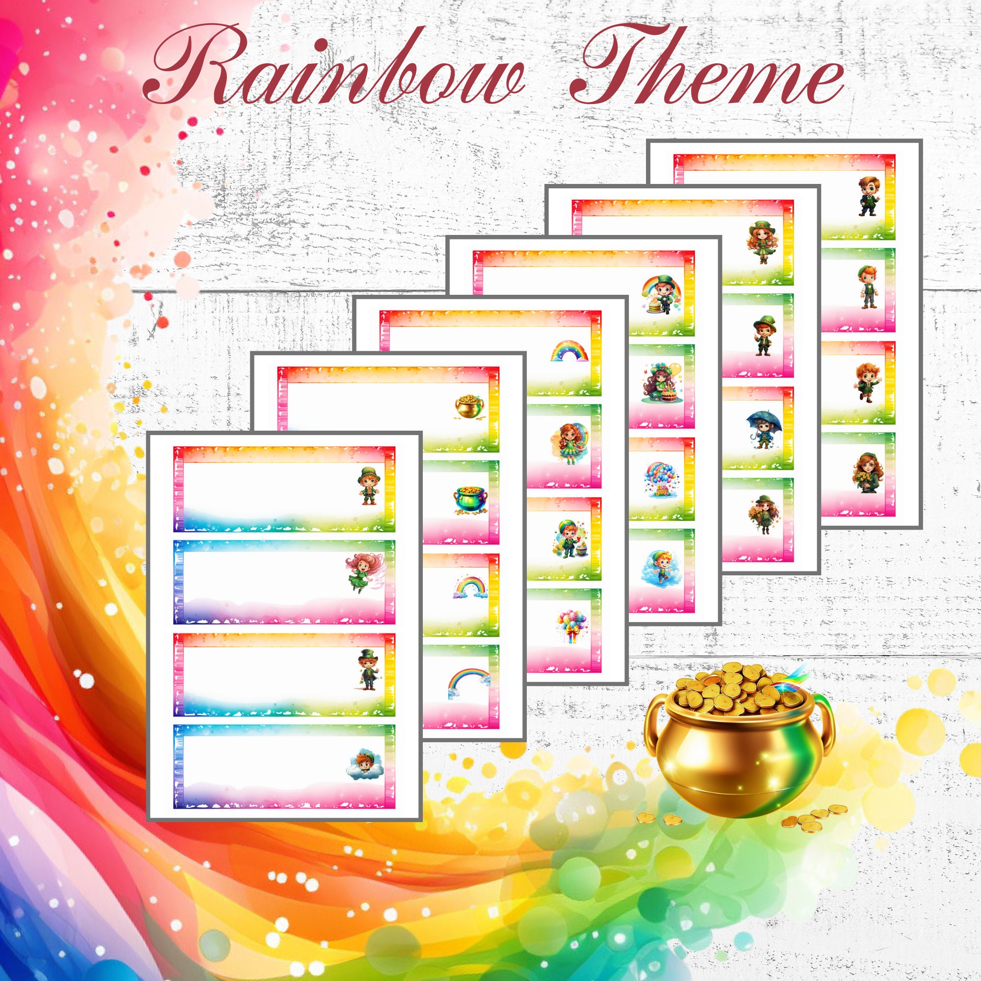 Rainbow Themed Classroom Decor Bundle Printables Includes 7 Amazing ...