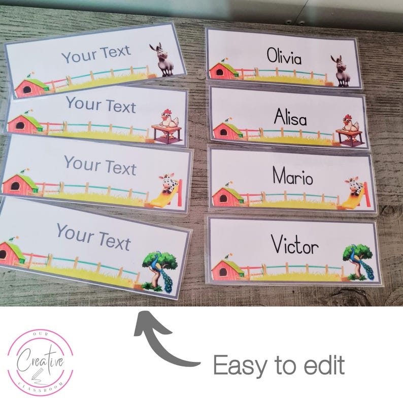 Farm Theme Classroom Name Tags Printable - Name Tags for Little ...