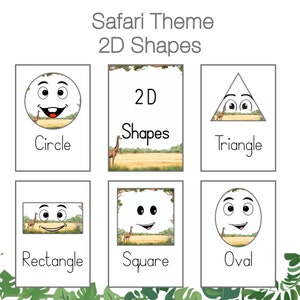 Safari Classroom Theme | 2D Shapes | Math Shape Posters | Printable 2D ...